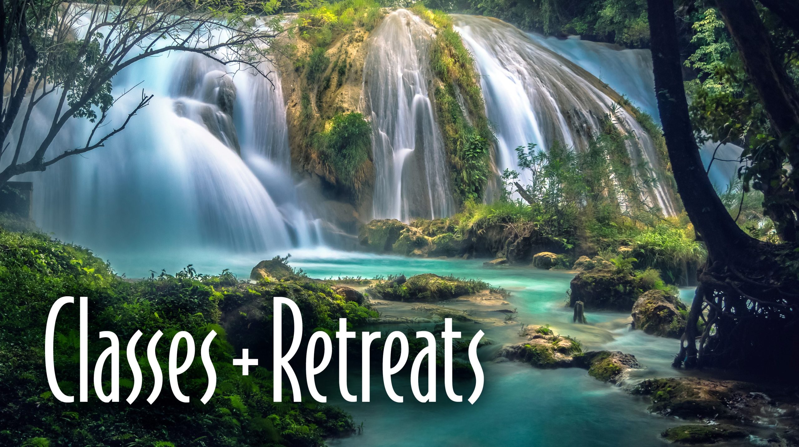 waterfall classes and retreats page header | SpiritHeal Institute